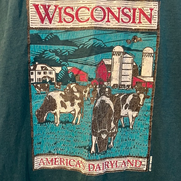 Jerzees | Shirts | Vintage 95s Wisconsin Americans Dairyland Cow Farm ...